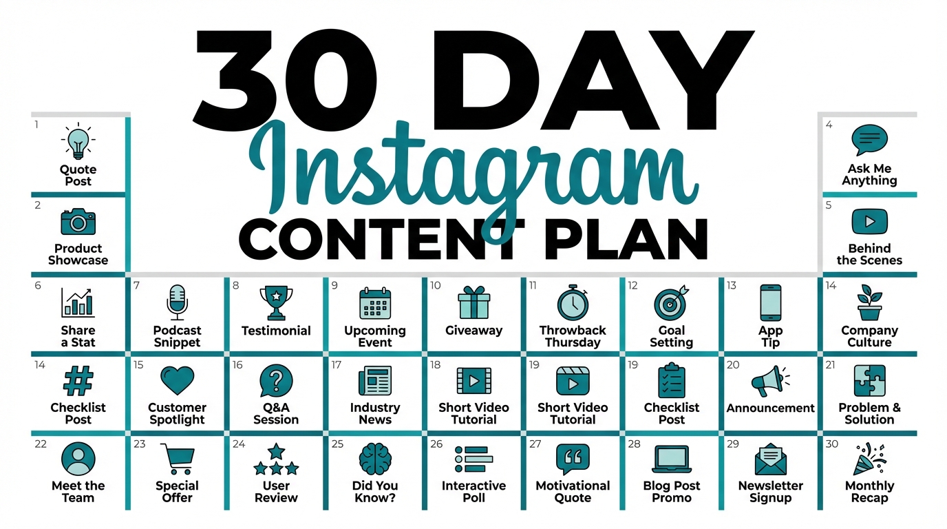 How to Plan Instagram Feed Content for the Next 30 Days: Complete Guide ...